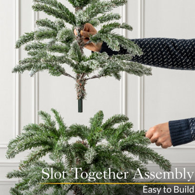 Alpine Fir Artificial Christmas Tree Green Snowy Snow Flocked With ...
