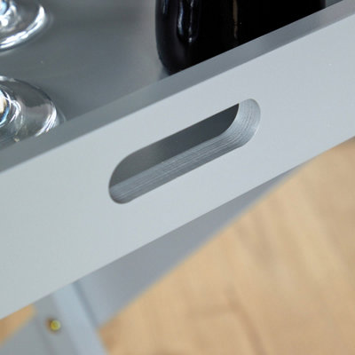 Alpine Grey Side Coffee Butlers Tray Portable Table
