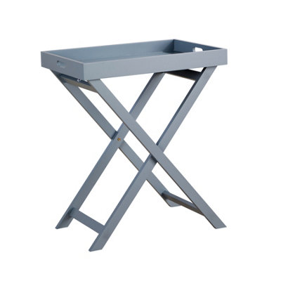 Alpine Grey Side Coffee Butlers Tray Portable Table
