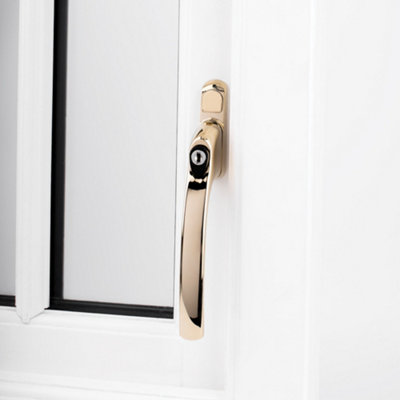 Alpine Inline PVC or Timber Espag Window Handle - Polished Gold (Non ...