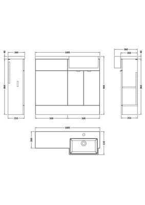 Alrewas Contemporary 2 Door Right-Hand Floor Standing Combination Unit ...