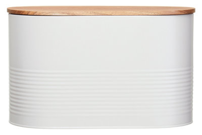 Alton Cream Bread Bin With Acacia Wood Lid