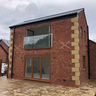 Aluminium Anodised Toughened Laminate Glass Juliet Balcony & Top Mount ...