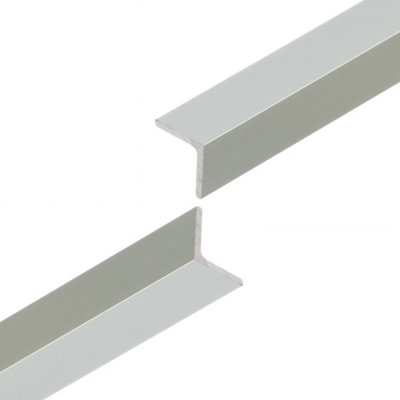 Aluminium Corner Trim Angle Edge Trim - Adonised Silver Finish - (L) 1m ...