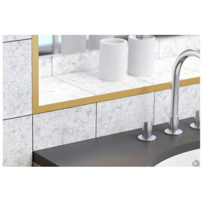 Aluminium Corner Trim Angle Edge Trim - Gold Finish - (L) 1m x (W) 15mm ...