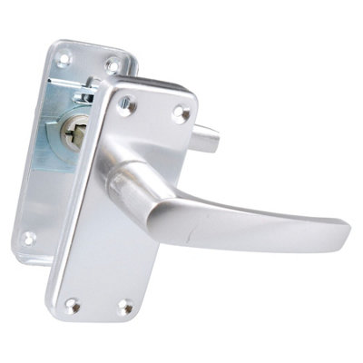Aluminium Door Handle Straight Lever Internal Latch Spring Loaded With ...