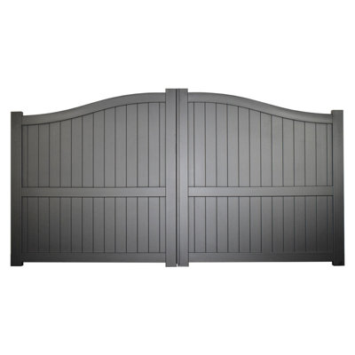 Aluminium Double Swing Driveway Gate 3000mmx1600mm Anthracite Grey