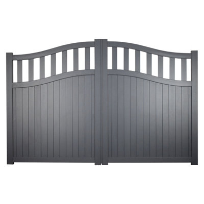 Aluminium Double Swing Driveway Gate 3000mmx1600mm Anthracite Grey