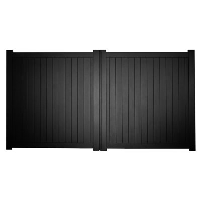 Aluminium Double Swing Gate 3250x1600mm Black