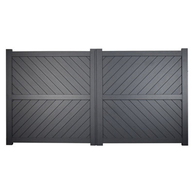 Aluminium Double Swing Gate 4000x1600mm Grey