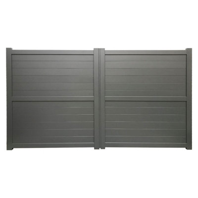 Aluminium Double Swing Gate 4000x1800mm Grey