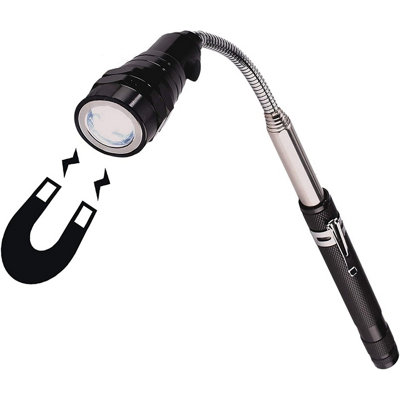 Aluminium Extending Telescopic Torch with Triple LED Light and Magnetic ...