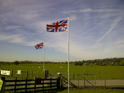 Aluminium Flagpole 20ft with 2 Flags Union Jack and England Flag