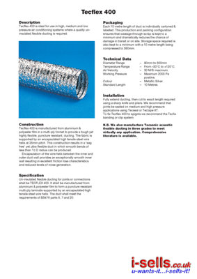 Aluminium Flexible Ducting - 10M - 500mm