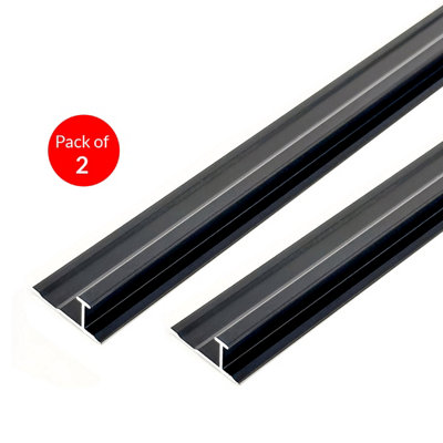 Aluminium Invisible Line Trims for 4mm SPC Wall Panels, Black Size: 25 ...