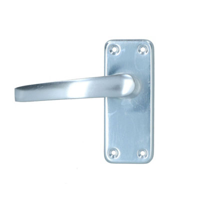 Aluminium Lever Lock Door Handle Handles 100mm x 40mm With Spindle ...