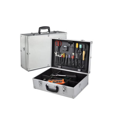 Aluminium Lockable Tool Case with Carry Strap Tradesmen Electricians ...