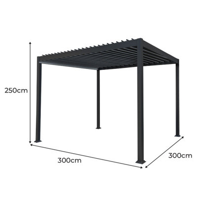 Aluminium Pergola 3m x 3m Gazebo