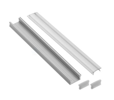 Aluminium Profile 1m For LED Light Strip - Cover Clear - Pack of 10
