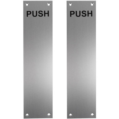 Aluminium Push Finger Plate 300mm (Pack of 2)