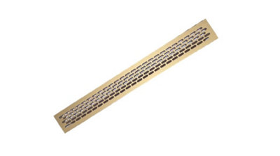 Aluminium vent grill kitchen plinth / worktop heat - gold - 480x60