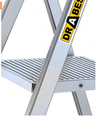 ALUMINUM 4-STEP HOUSEHOLD LADDER WITH TOOL SHELF 125 KG | DIY at B&Q