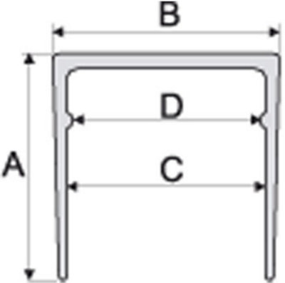 Aluminum anodised equal-sided channel U-shape section grooved bar, U ...