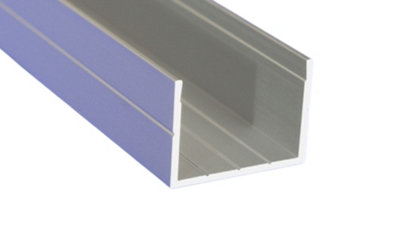 Aluminum anodised equal-sided channel u-shape section grooved bar, U ...