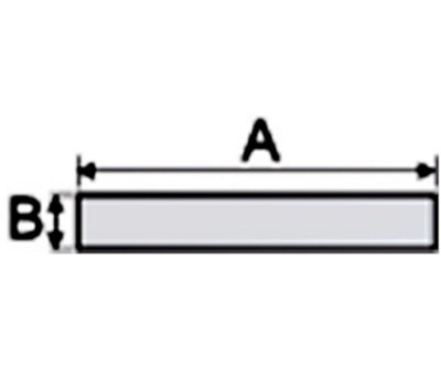 Aluminum anodised flat shape section bar 1000x50x2mm B05