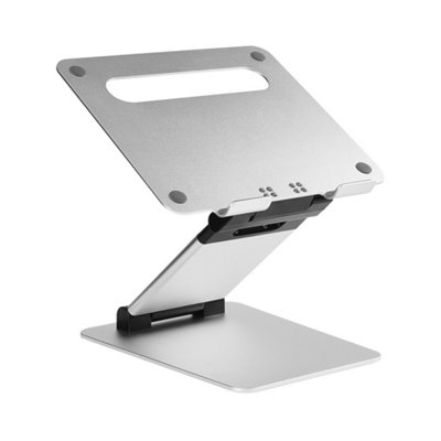 Aluminum Ergonomic Portable Laptop Riser Foldable in Silver