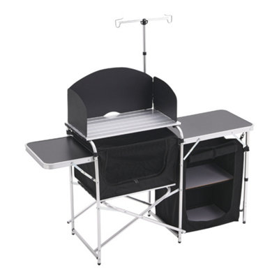 Aluminum Outdoor Camping Table with Storage Portable Kitchen Table ...