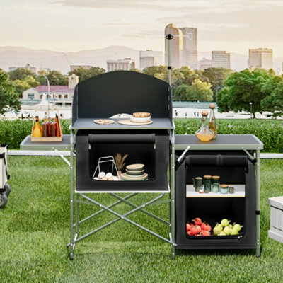 Aluminum Portable Kitchen Camping Table with Storage | DIY at B&Q