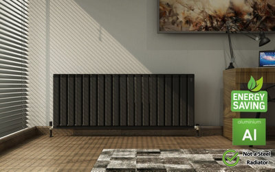 Aluminum Radiator Compatible with Heat pump. Model "Onyx" Black. 1330 ...