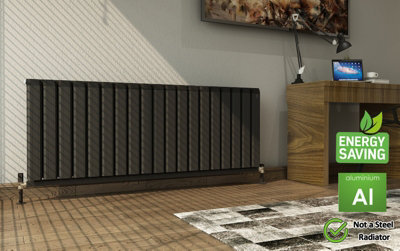 Aluminum Radiator Compatible with Heat pump. Model "Onyx" Black. 1330 ...