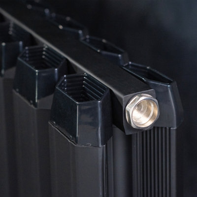 Aluminum Radiator Compatible with Heat pump. Model "Onyx" Black. 1330 ...