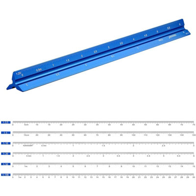 Aluminum Rulers Scale Triangular Ruler Triangle Scale 1:2.5 1:5 1:10 1: ...