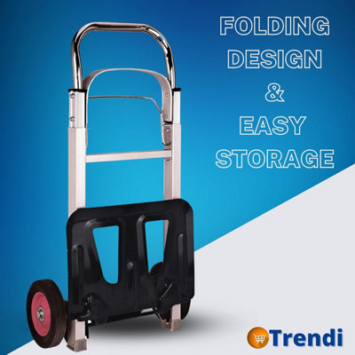 Aluminum Trolley with 90KG Capacity, Foldable Multi-Purpose Sack Barrow ...
