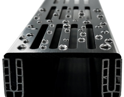 Alusthetic Black Aluminium Threshold Drainage Channel - Driveway Patio Garden Drainage System ...