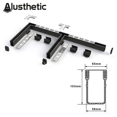 Alusthetic Silver Aluminium Threshold Drainage Channel - Driveway Patio ...