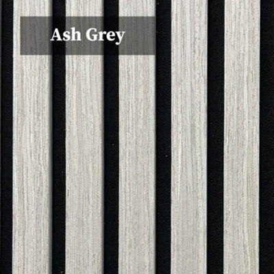 ALUXO Acoustic Slatted Wall Panels 240 x 60cm - Ash Grey
