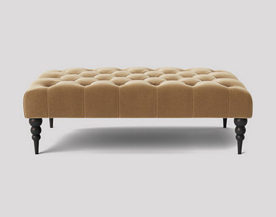 Alyana 180cm Rectangle Ottoman Bench with Wooden Legs- Mink Plush ...