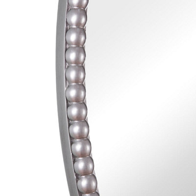 Amalfi - Oval Wall Mirror 60x80cm Vintage Silver Framed Mirror