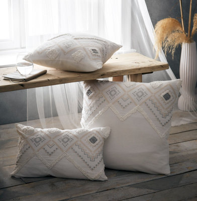 Amara Cream Aztec Filled Boudoir Cushion 32 x 50cm | DIY at B&Q
