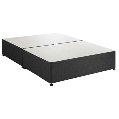 Amara Divan Base Only - Chenille Fabric, Charcoal Color, 2 Drawers Left ...