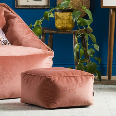 Amara Velvet Bean Bag Pouffe Dusk Pink