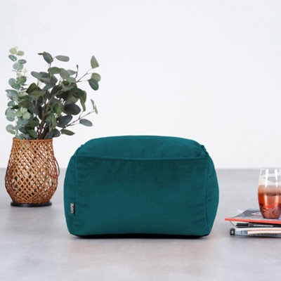 Amara Velvet Bean Bag Pouffe Teal Green