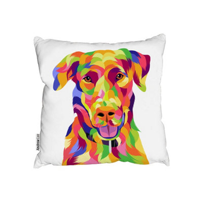 Amazing Illustration Of Dog Pop Art (Cushion) / 60cm x 60cm | DIY at B&Q