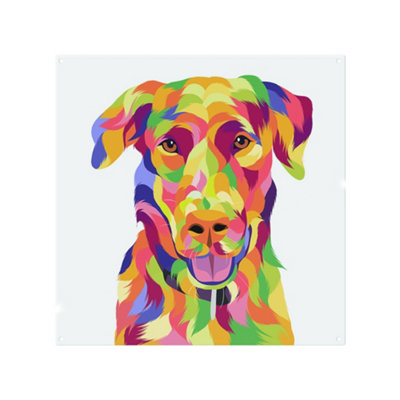 AMAZING ILLUSTRATION OF DOG POP ART DESIGNER SPLASH BACK DESIGNER STYLE