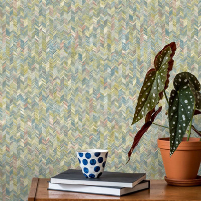 Coral Chevron Wallpaper