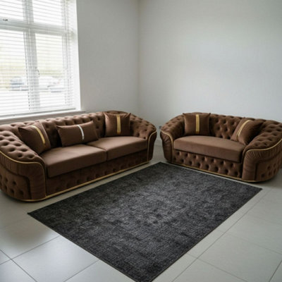 Ambassador 2+3 Sofa Set - Chesterfield Toronto with Silver Trim Sofa ...